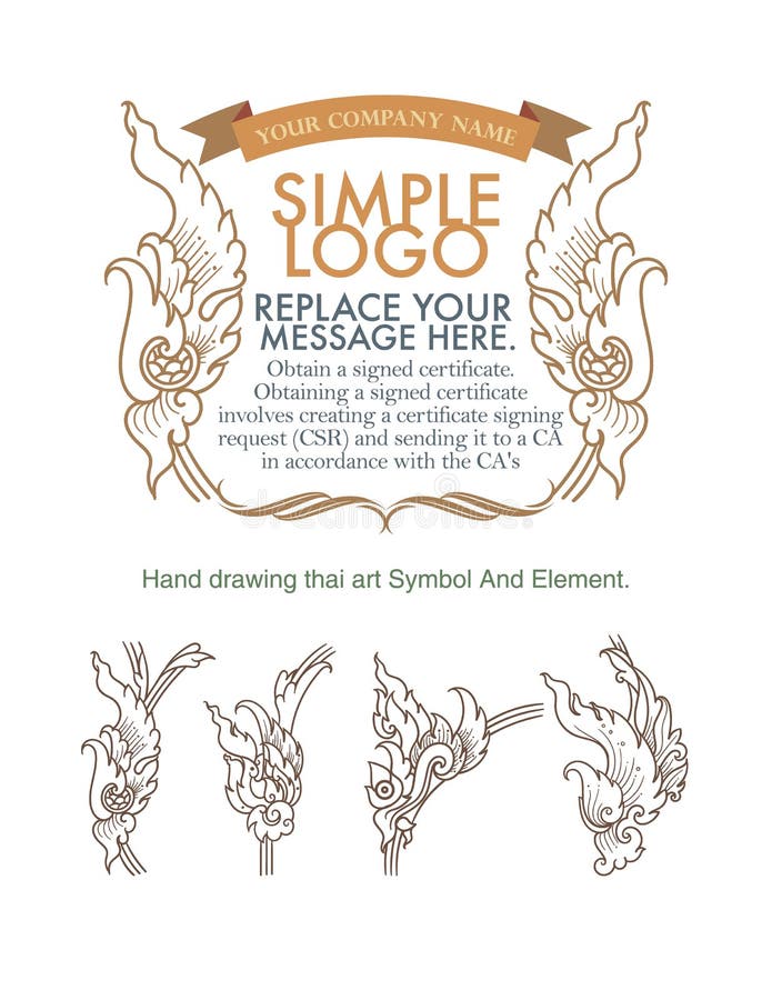 Vector thai art frame. stock vector. Illustration of logo - 53017878