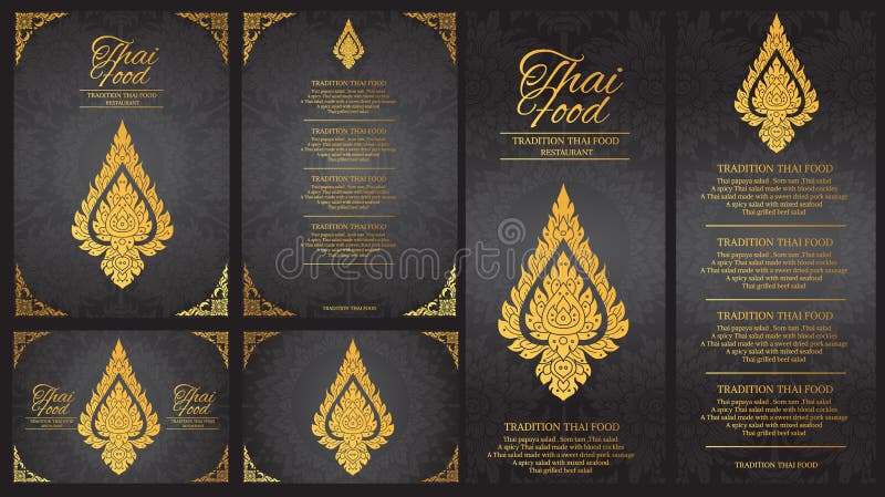 Vector Thai Food Restaurant Menu Template.thai Tradition Stock Vector ...