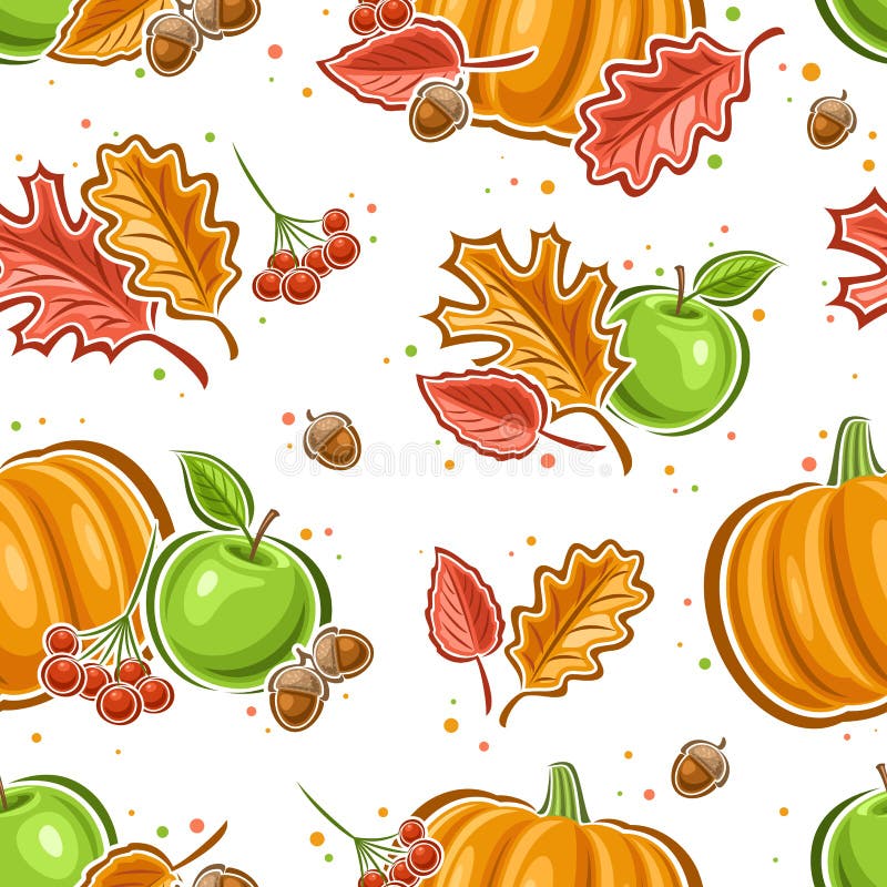 Vector Thanksgiving Day Seamless Pattern Stock Vector - Illustration of ...