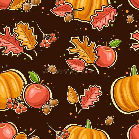 Vector Thanksgiving Day Seamless Pattern Stock Vector - Illustration of ...