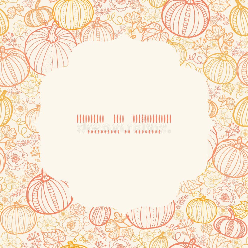 Thanksgiving Line Art Pumkins Vertical Seamless Stock Vector ...