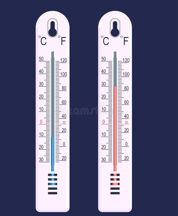 Thermometer in Hot and Cold Temperature Stock Vector - Illustration of ...