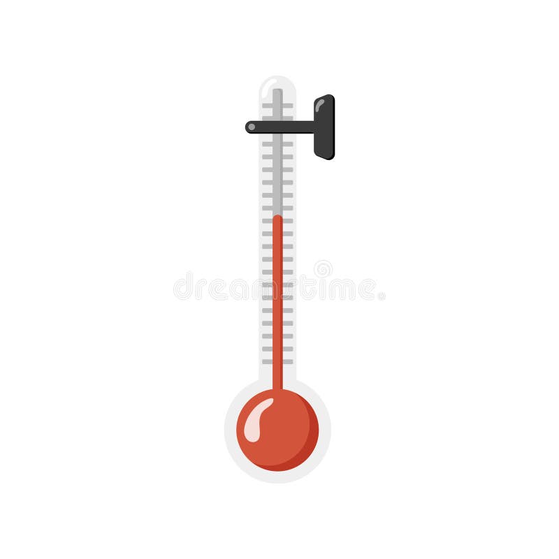 Vector Thermometer with Temperature Scale, Isolated on White Background ...