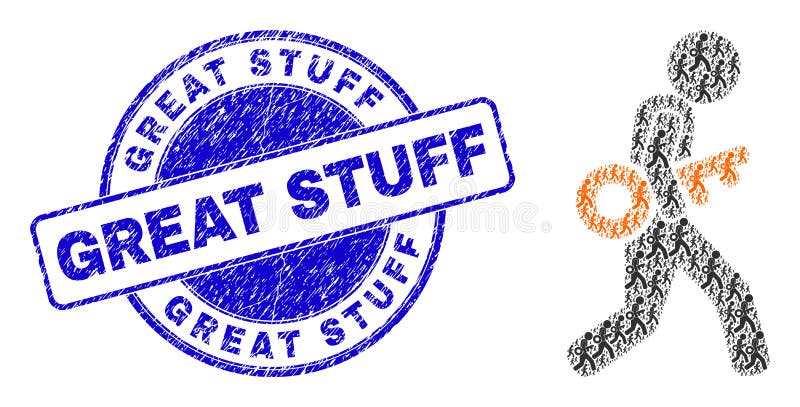 Distress Great Stuff Stamp Seal and Thief Steal Key Fractal Collage of ...