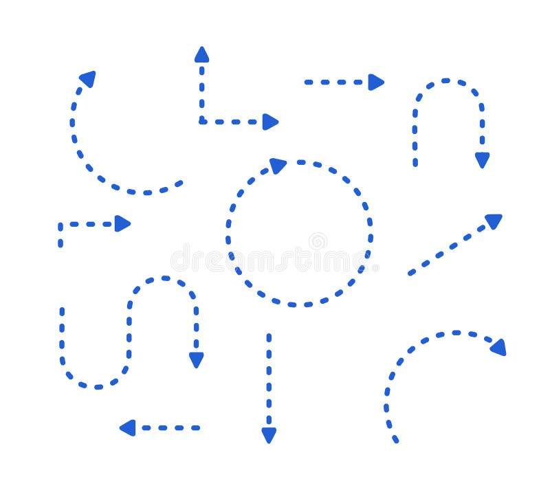 Vector Thin Blue Lines with Arrows. Vector Stock Vector - Illustration ...