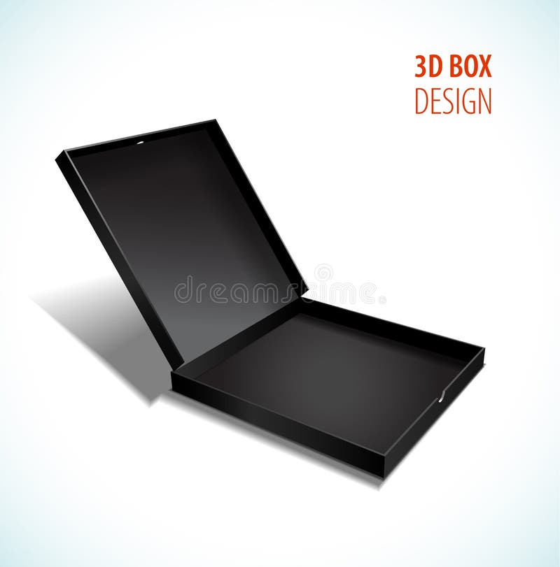 Vector Thin Box with Open Lid. Vector Illustration. Stock Vector ...