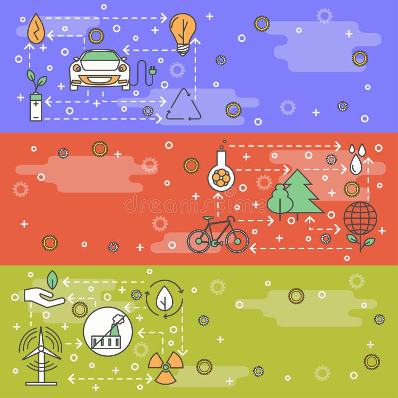 Ecology Banner Set stock vector. Illustration of garden - 241759308