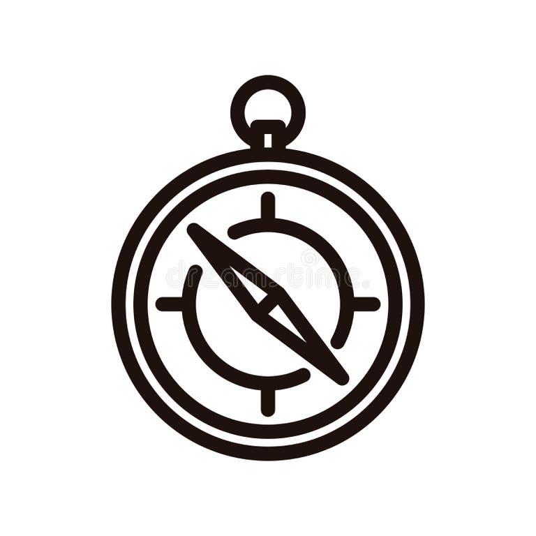 Vector Thin Line Compass Icon. Traveling and Localization Object Vector ...