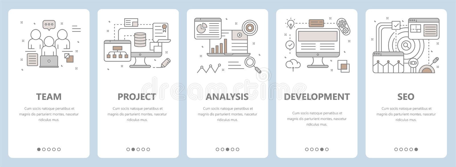 Vector Modern Thin Line Flat Design Advertising Concept Vertical ...