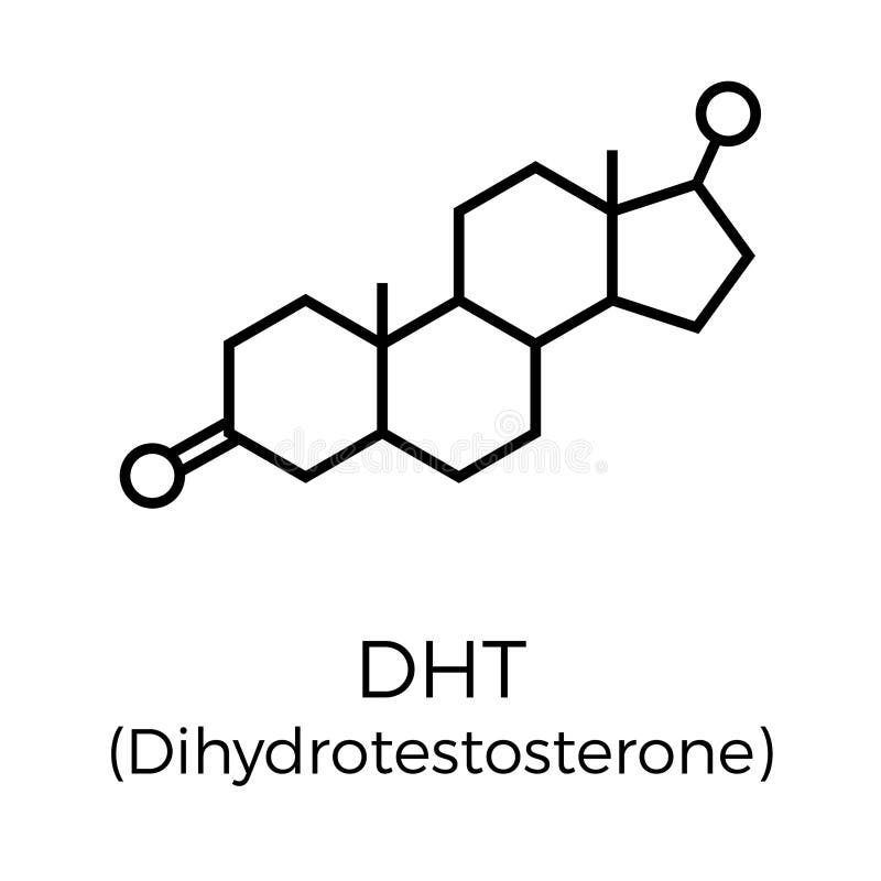 Vector Thin Line Icon of Dihydrotestosterone Molecular Structure ...