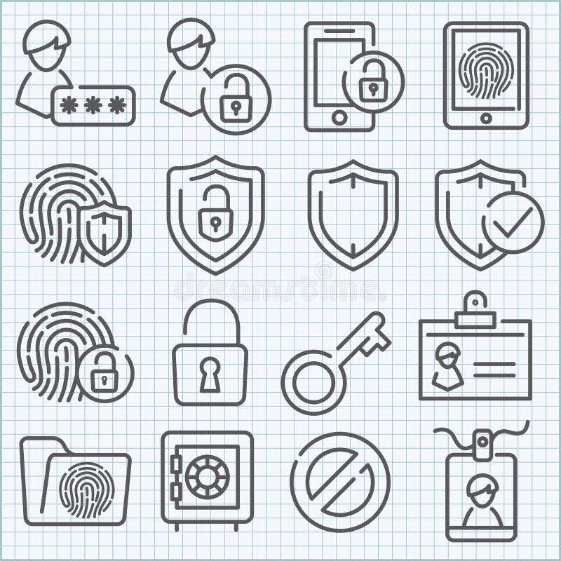 Vector thin line icons set stock vector. Illustration of icon - 45865829