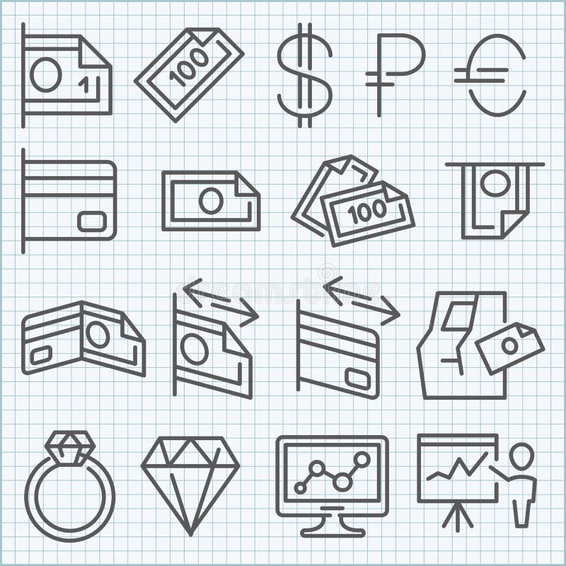 Vector thin line icons set stock vector. Illustration of icon - 45865829