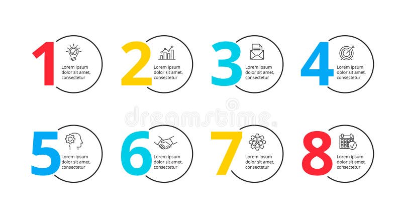 Vector Thin Lines with Numbers. Template for Process Infographic or ...