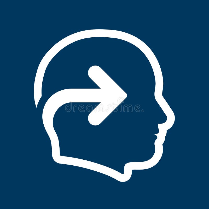 Vector of Thinking Head with Arrow Icon Stock Vector - Illustration of ...