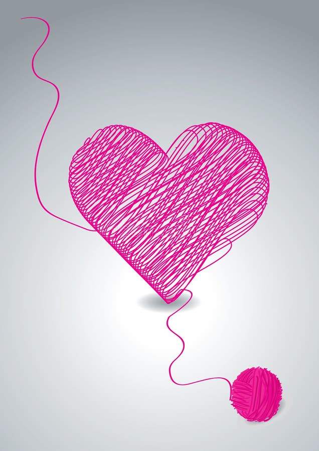 Lovely Handmade. Heart Shape Sign of Sewing, Stock Vector ...