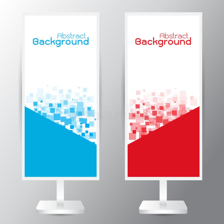 Vector of Three Banners Abstract Headers with Blue Red Recta Stock ...