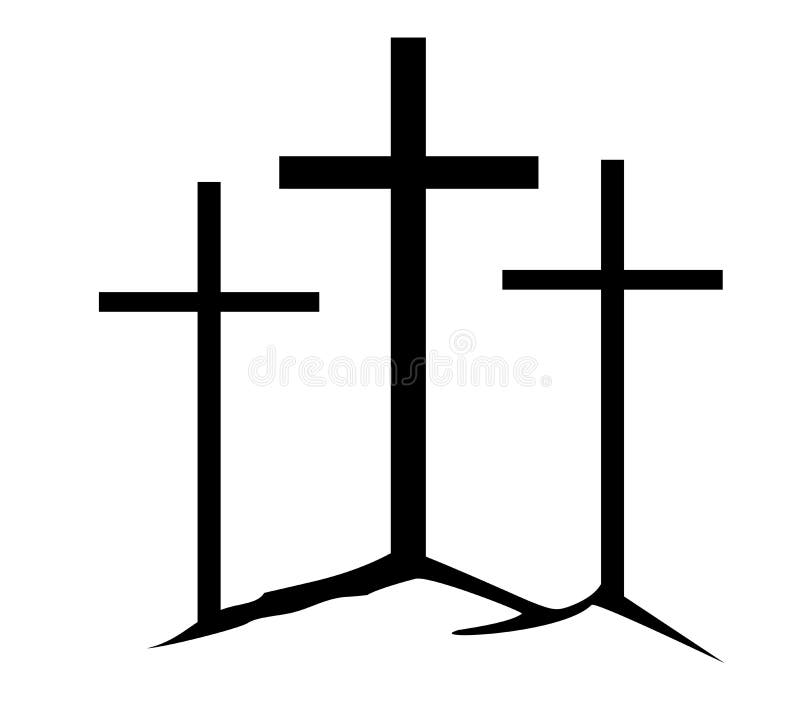 Vector Three Crosses Isolated on White Background. Stock Vector ...