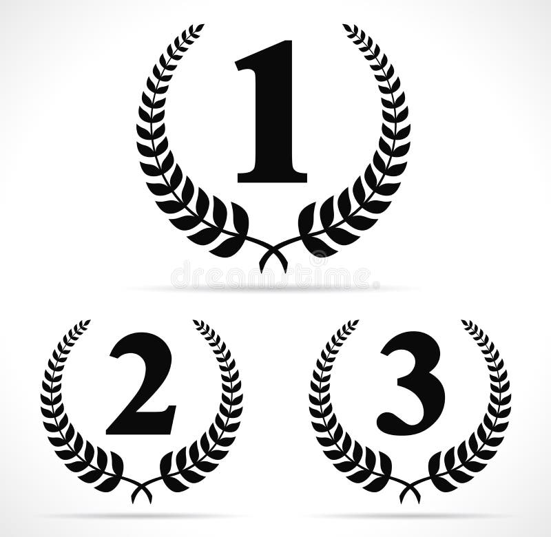 First Place Prize, Honours and Laurels, Victory Celebration Stock ...