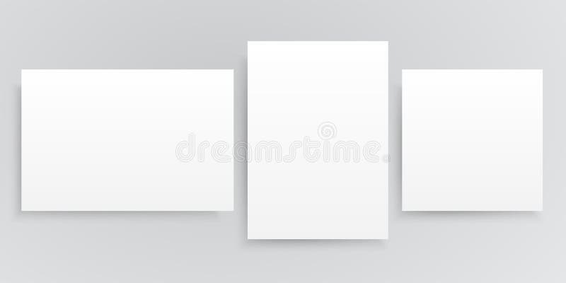 Vector Three Paper Sheets, Template or Mockup Stock Vector ...