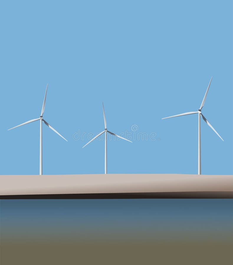 Three Windmills with Different Angles of Rotation - Perspective View ...
