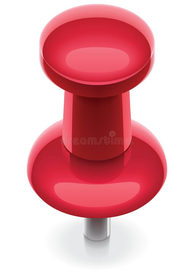 Red Drawing-pin stock vector. Illustration of polished - 3448832