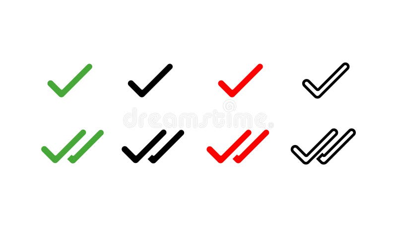 Vector Tick Check Mark Icon Set Stock Vector - Illustration of icon ...