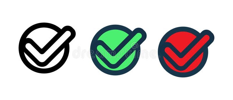 Vector Tick Check Mark Icon Set Stock Vector - Illustration of check ...