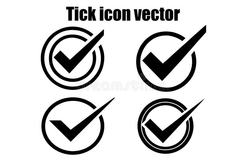 Vector Tick Icon Set with Circular Designs. Stock Illustration ...