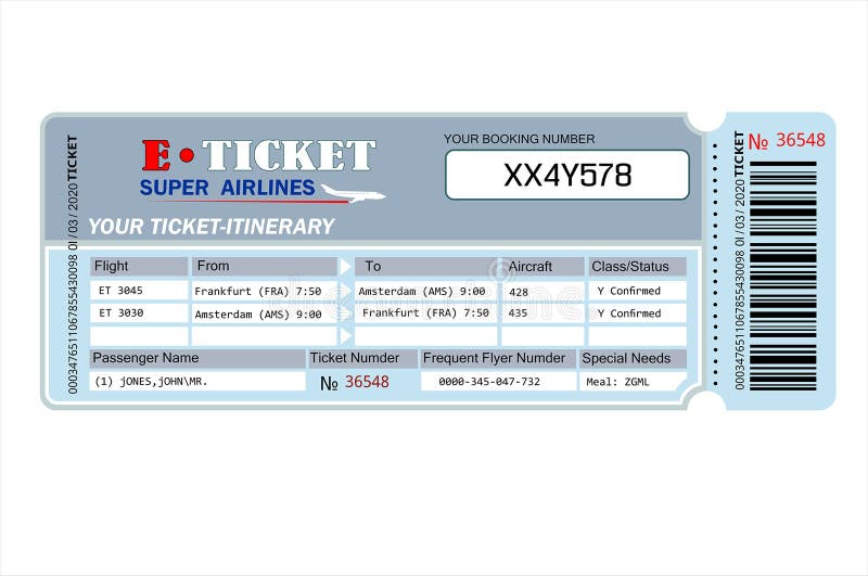 Vector Ticket Airlines Blue Color Stock Vector - Illustration of cheap ...