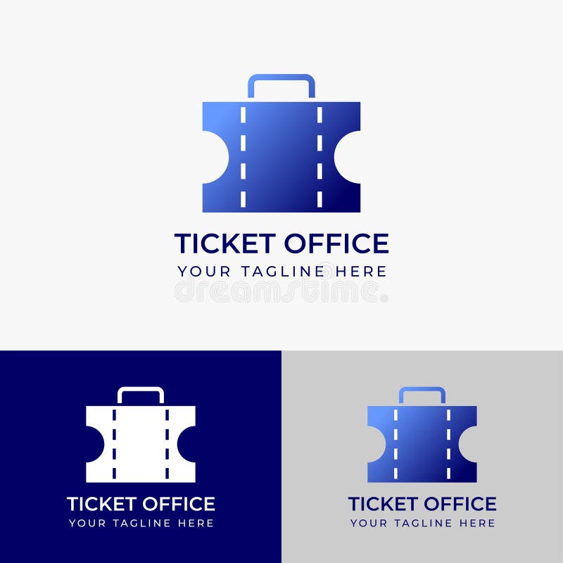 Vector Ticket Office Logo, Combination Ticket Symbol with Briefcase ...