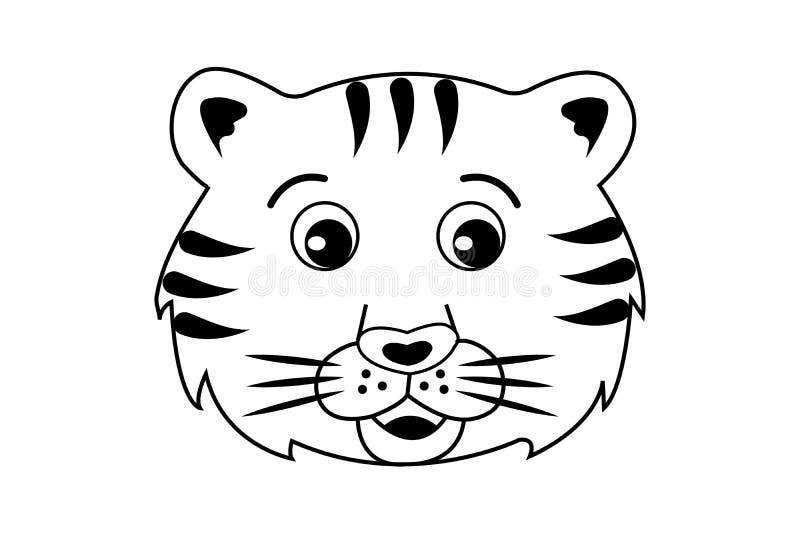 Vector tiger cub head stock vector. Illustration of artwork - 236053417
