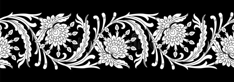 Vector Tile-able Floral Border Design Stock Vector - Illustration of ...