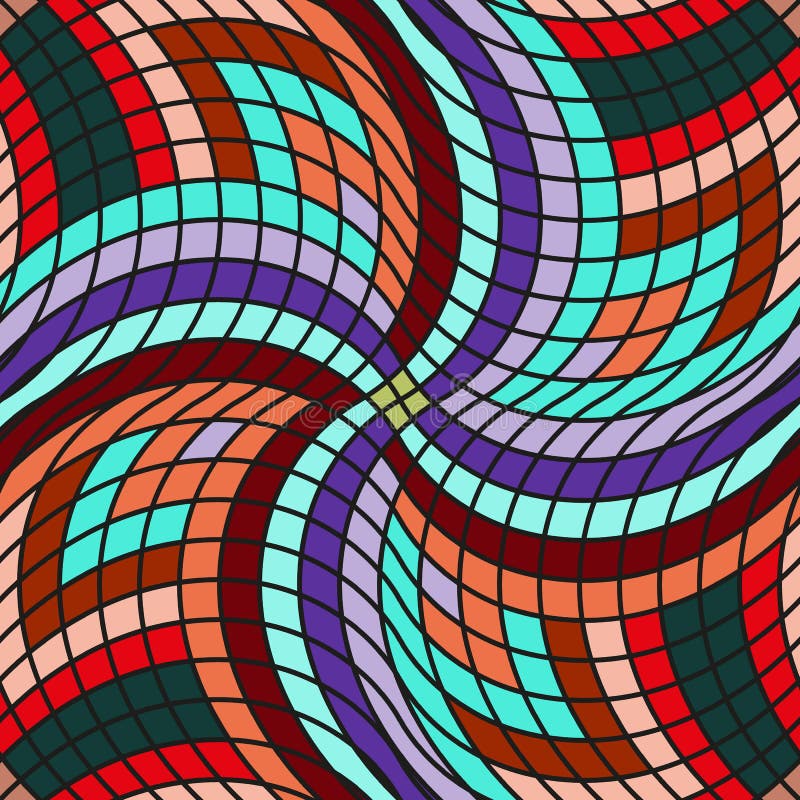Vector, Tileable, Image of Wave-Like Curved Shapes and Multicolor ...