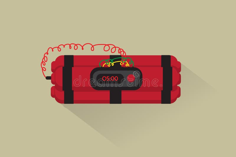Vector : time bomb flat stock vector. Illustration of explosive - 58094378