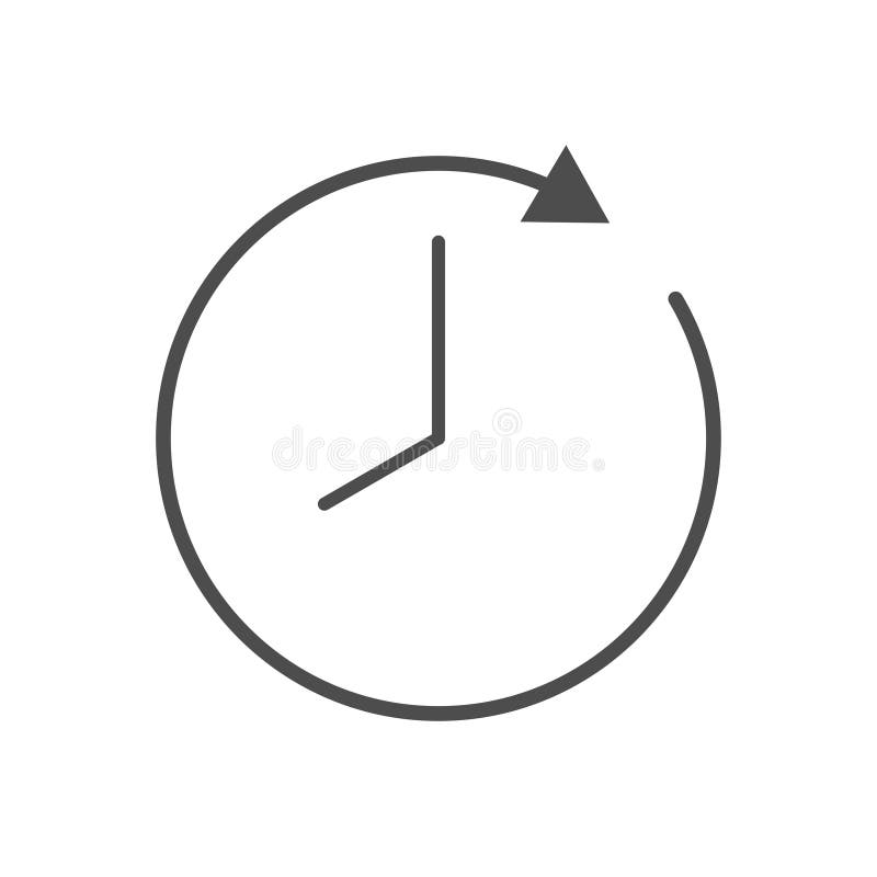 Vector Time and Clock Icons in Line Style Stock Vector - Illustration ...