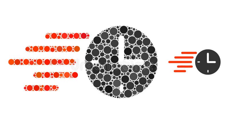 Vector Time Movement Collage of Dots Stock Vector - Illustration of ...