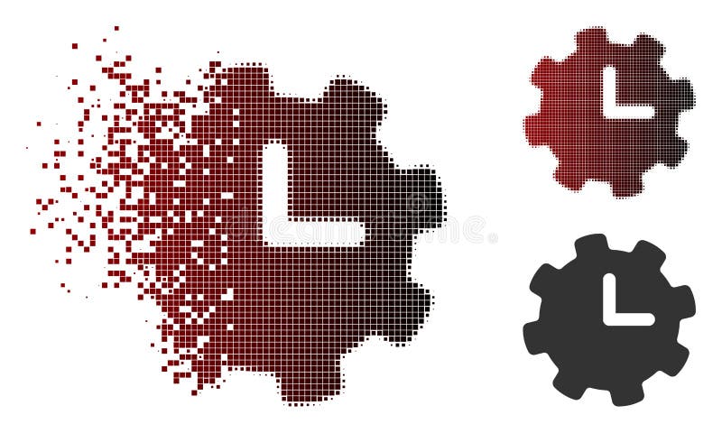 Fragmented Pixel Halftone Time Settings Icon Stock Vector ...