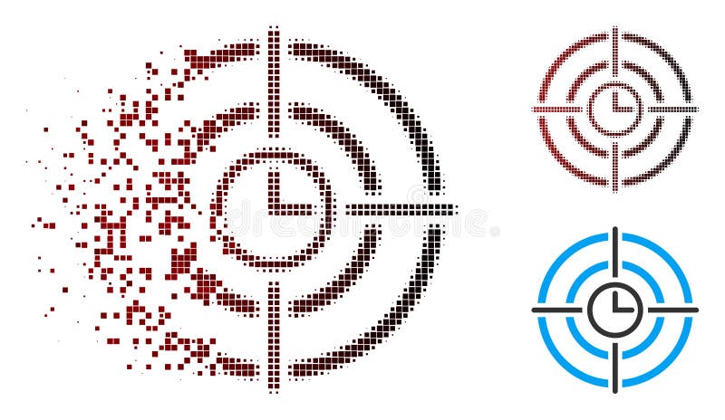 Dissipated Pixel Halftone Time Target Icon Stock Vector - Illustration ...