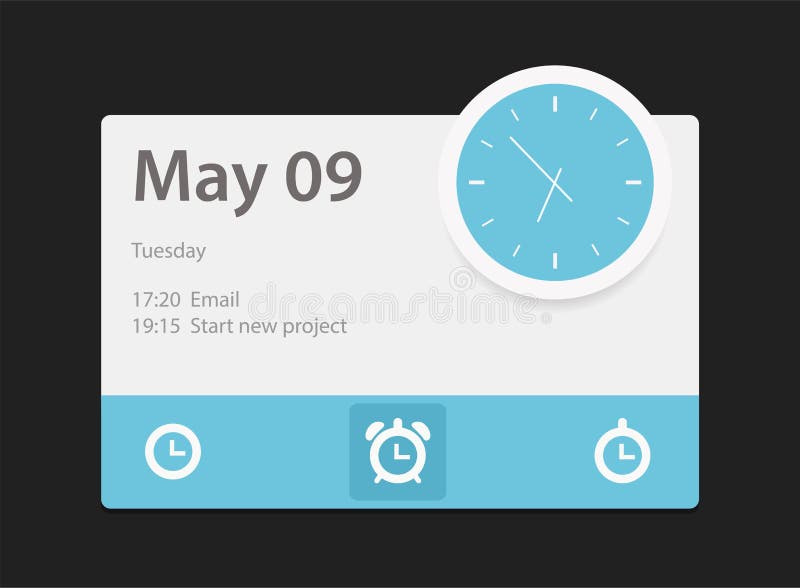 Vector Time Widget stock vector. Illustration of digital - 110775982