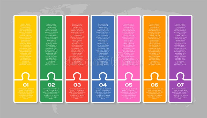 Vector Timeline Infographic Process, 7 Color Steps Stock Vector ...