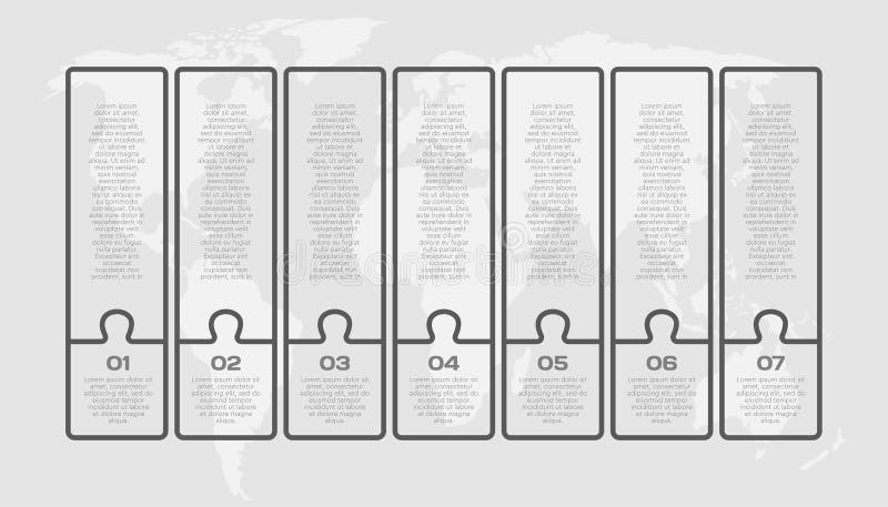 Vector Timeline Infographic Process, 7 White Steps Stock Vector ...