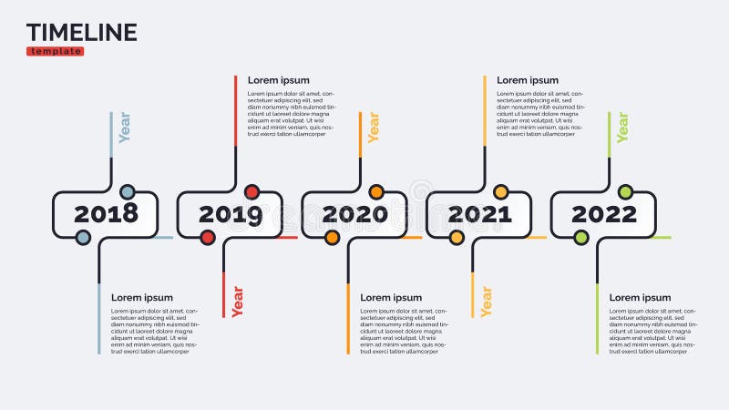 Vector Timeline Minimal Infographic Concept Template with Five Periods ...