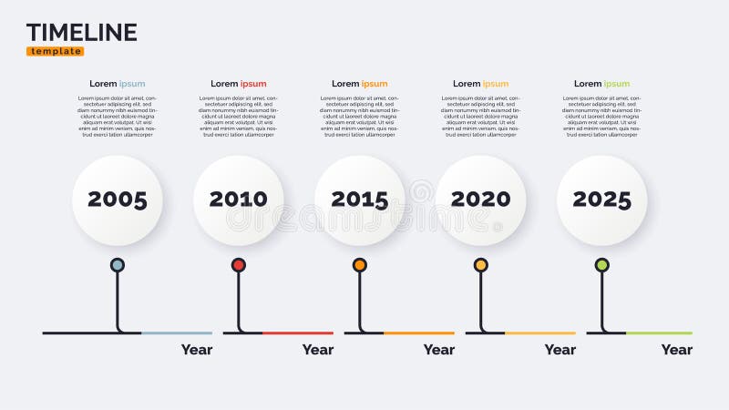 Vector Timeline Minimal Infographic Concept Template with Five Periods ...