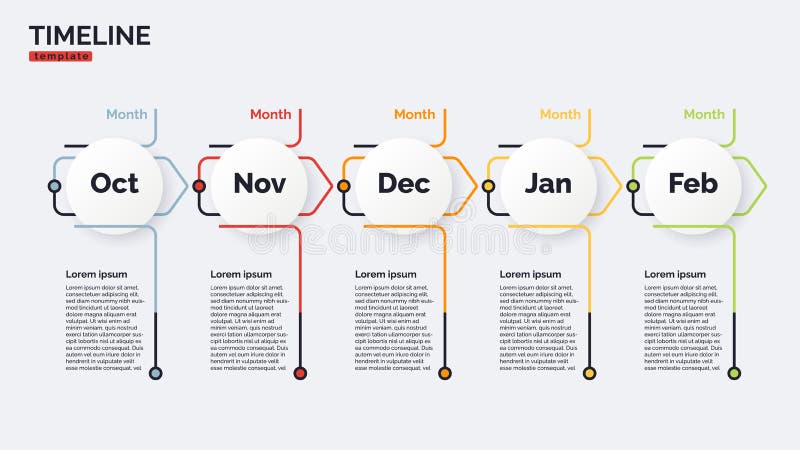 Vector Timeline Minimal Infographic Concept Template with Five Periods ...