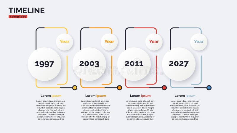 Vector Timeline Minimal Infographic Concept Template with Four Periods ...
