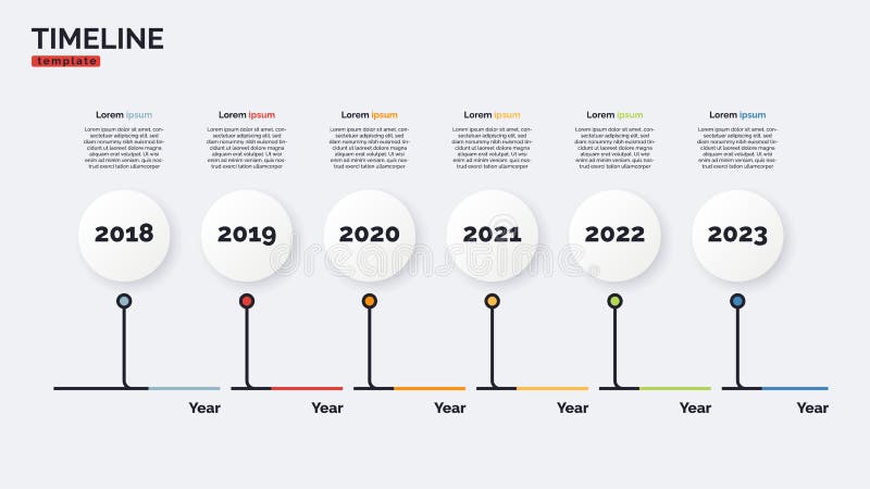 Vector Timeline Minimal Infographic Concept Template with Six Periods ...