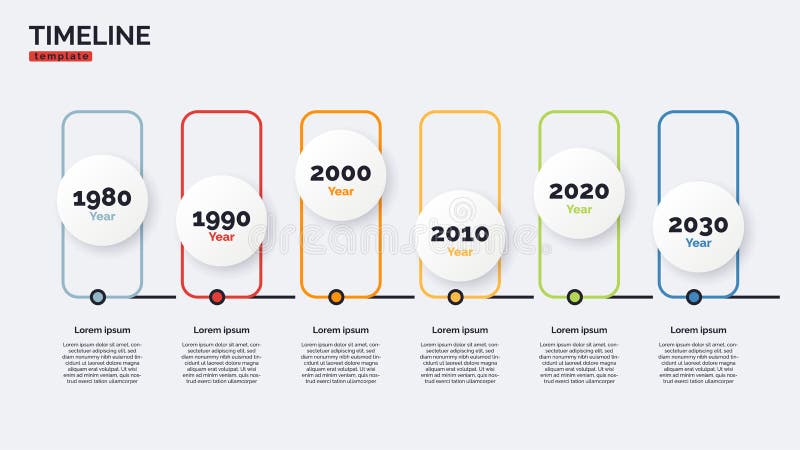 Vector Timeline Minimal Infographic Concept Template with Six Periods ...