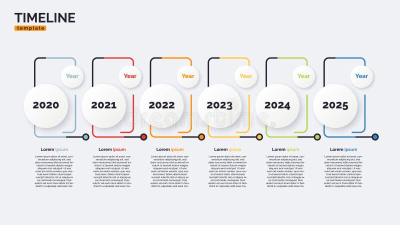 Vector Timeline Minimal Infographic Concept Template with Six Periods ...