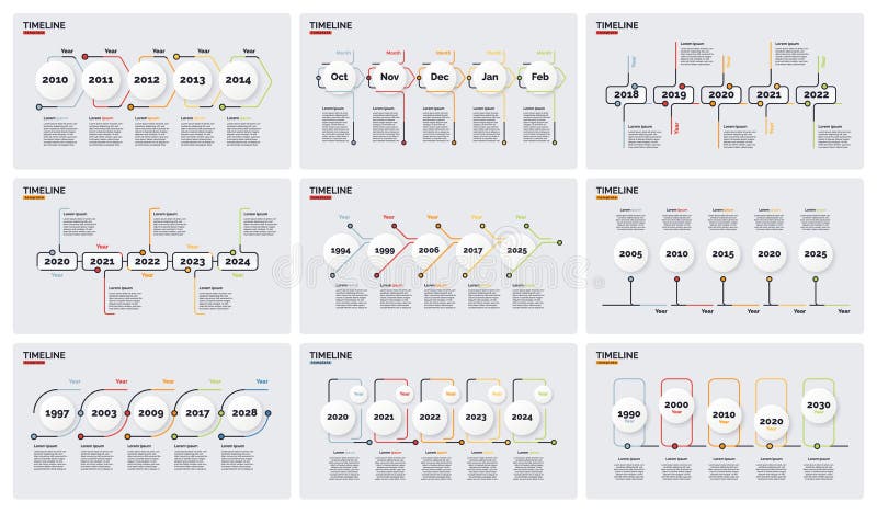 Vector Timeline Minimal Infographic Concept Templates with Five Periods ...