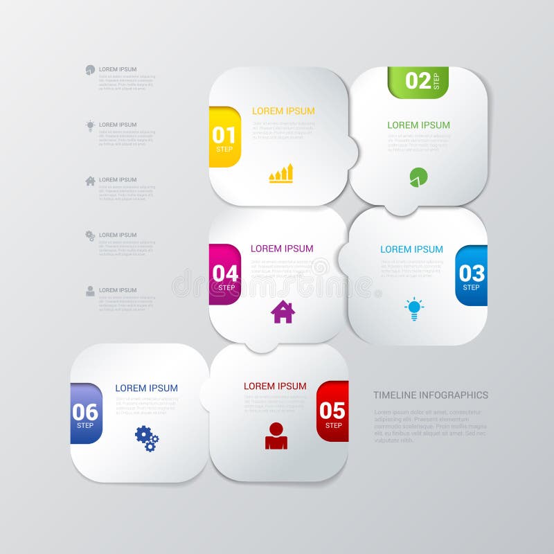 5 Steps Process Labels Infographics Mockup Template Background Stock ...